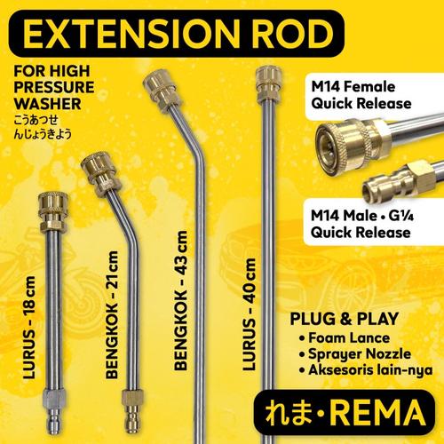 Jual REMA - Gun Extension Rod Jet Cleaner Quick Release 1/4" Stick ...