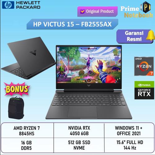 Promo Hp Victus 15 Ryzen 7 8845HS RTX4050 6GB 8GB 512GB W11 OHS 15.6FHD ...