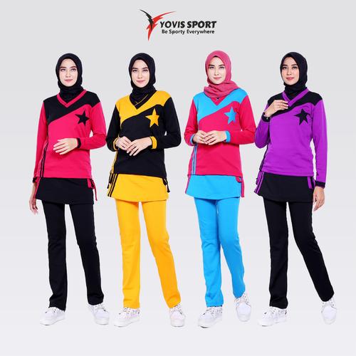 Promo Setelan senam bintang jumbo / celana senam / baju senam/ Fanta ...