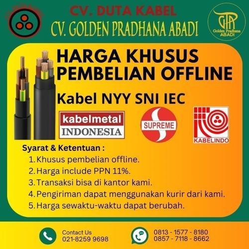 Jual Kabel NYY 4x25 mm2 Merk 3 Besar ( Kabelmetal, Kabelindo, Supreme ...
