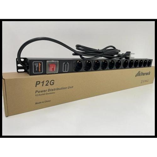 Jual Kitarack Pdu 12 Lubang Stop Kontak Power Distribution Unit 1U 12 Outlet Germany Socket 16A ...