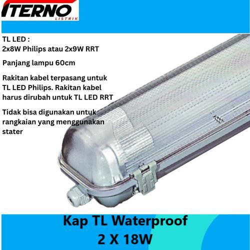 Jual Kap Lampu Waterproof 2x18 2x18W TL LED 2x8W IP65 - Kota Tangerang ...