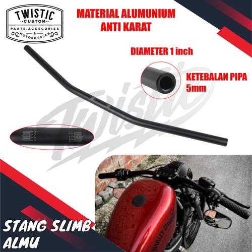Jual Stang Motor Slimb Almu Drag Bar 1 inch Harley Sportster Honda ...