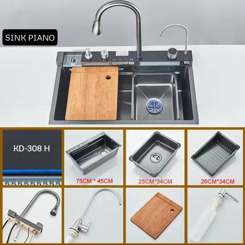 Jual Kitchen Sink Viral Piano 7545 Black komplit Set - Jakarta Pusat ...