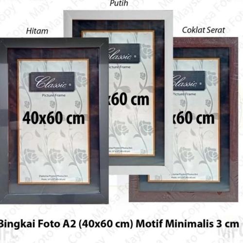 Jual Bingkai Foto Frame Pigura 40x60 full 3cm Minimalis Hitam dan Putih ...