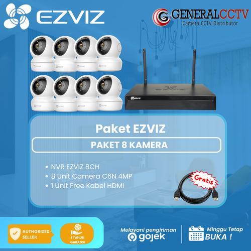 Promo PAKET IP CAM Ezviz NVR 8CH + 8CAMERA INDOOR C6N 4MP GARANSI 1 ...