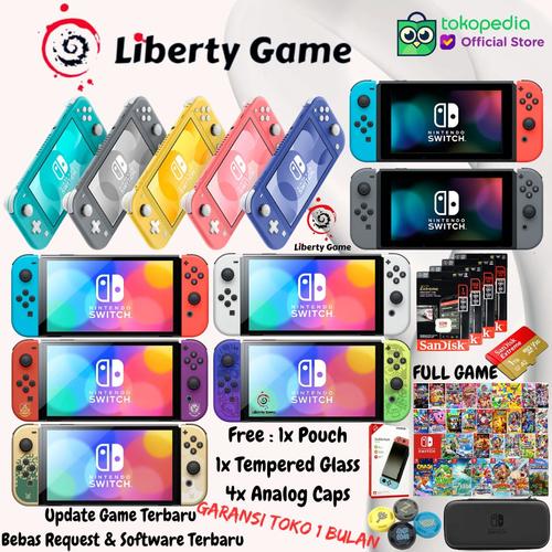 Promo Nintendo Switch Lite V2 OLED Console Full Game - Lite Blue, 128gb ...