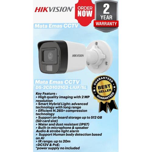 Jual DS-2CD1021G2-LIUF/SL Hik vision IP Camera 2MP Smart Hybrid Light Two Way Audio - Jakarta ...