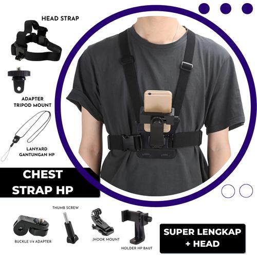 Jual Chest Strap For Handphone With Holder Mounting Model Baut Clip HP ...