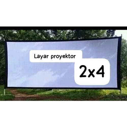 Jual Layar proyektor bahan kain kahatek ukuran 2x4 meter tanpa ...
