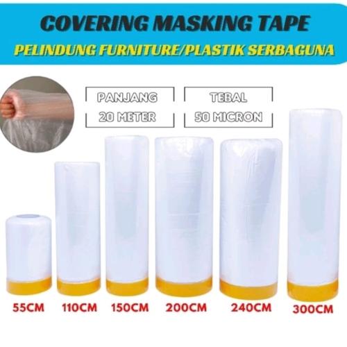 Jual Covering Film Masking Tape - Cover Plastic Film Barrier Oil ...