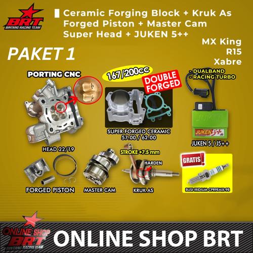 Jual PAKET BORE UP HEAD & BLOK PISTON CERAMIC & MASTER CAM & ECU JUKEN 5++ & KRUK AS & BUSI BRT ...