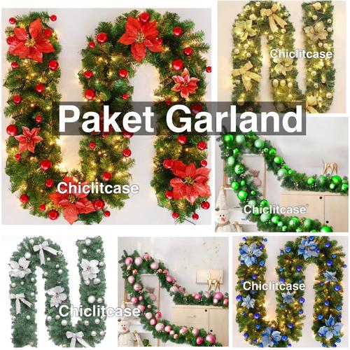 Promo Garland set daun lilit kawat set bunga/paket garland dekorasi ...