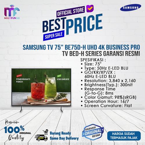 Promo Samsung TV 75" BE75D-H UHD 4K Business Pro TV BED-H Series ...