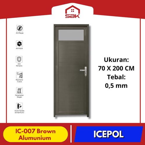 Jual Pintu Kamar Mandi Alumunium Kaca Atas 70x200 IC-007 Icepol - Cokelat, Bukaan Kanan - Kota ...