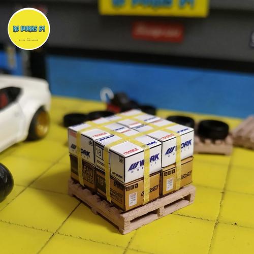 Jual Miniatur palet kayu + box velg untuk diorama skala 1/64 - SSR ...