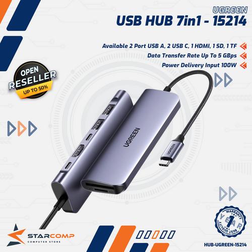 Jual UGREEN 15214 USB C Hub 7in1 USB 3.0 HDMI SD TF Card 4K 30Hz Display - Kab. Banyumas ...