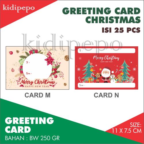 Jual KARTU UCAPAN/GREETING CARD NATAL/CHRISTMAS 11 X 7.5 CM - ISI 25 ...