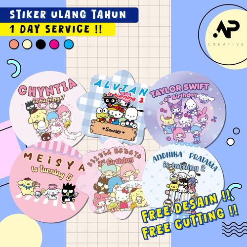 Jual Stiker Ulang Tahun SANRIO KUROMI MY MELODY CINAMOROLL POMPOMPURIN ...