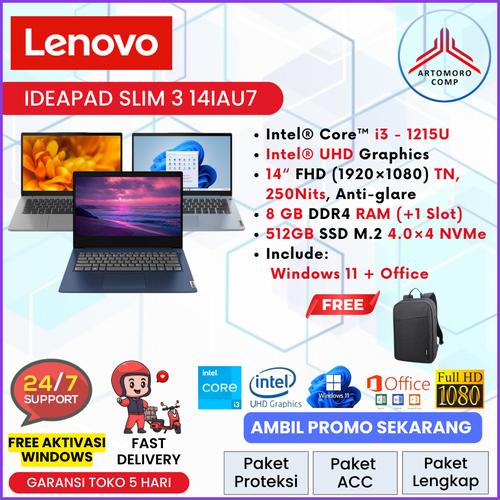 Promo LENOVO Ideapad Slim 3 Intel i3 1215 8GB 512SSD Windows 11+Office ...