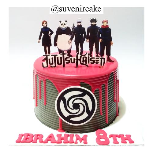 Jual cake jujutsu/cake custom tema jujutsu/kue ulang tahun tema jujutsu ...