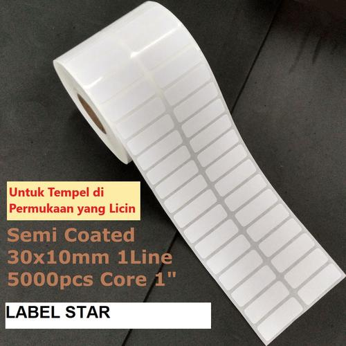 Jual Semi Coated 30x10mm 2Line 5000pcs Gap Core1" Barcode Label Sticker ...