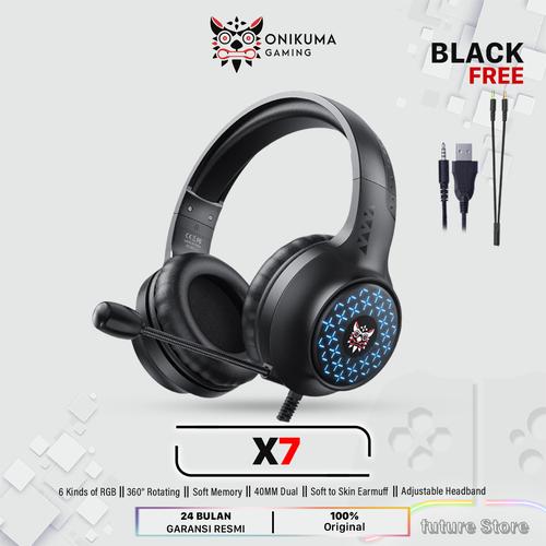 Promo ONIKUMA Headphone X7 Headset Gaming Black with 6 RGB Light - Kota ...