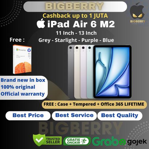 Jual Apple iPad Air 6 M2 11 13 Inch 2024 128GB 256GB 512GB 1TB 6th Gen ...
