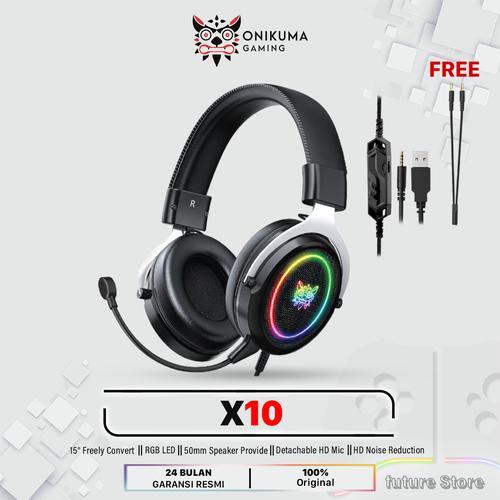 Promo ONIKUMA Headphone X10 Headset Gaming Black RGB LED Light - Kota ...