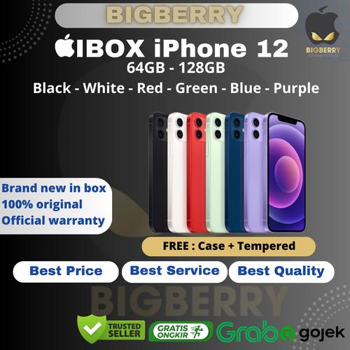 Promo RESMI IBOX iPhone 12 64GB 128GB Black Blue Green Red White ...