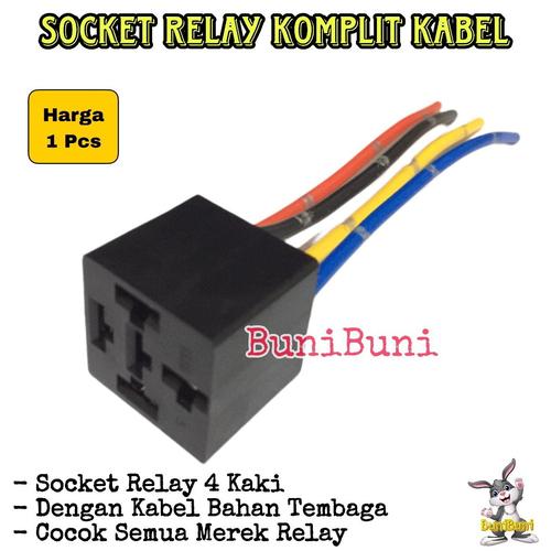 Jual SOCKET RELAY KOTAK KOMPLIT KABEL - Rumah / Soket Relay KOTAK Kaki ...