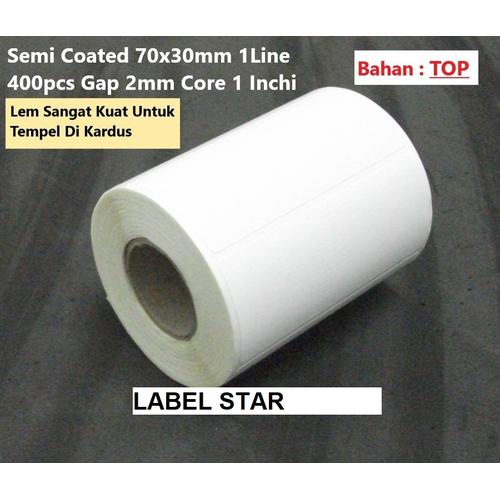 Jual Label Semi Coated TOP 70x30mm 1Line 400pcs Gap 2mm Core 1 Inchi ...