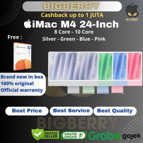 Promo Apple iMac M4 Chip 2024 24-Inch 4.5K Retina 256GB 512GB SSD 16GB ...