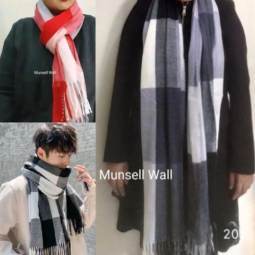 Jual Syal Winter Hangat Musim Dingin Pria Wanita - Abu-Cream - Jakarta ...