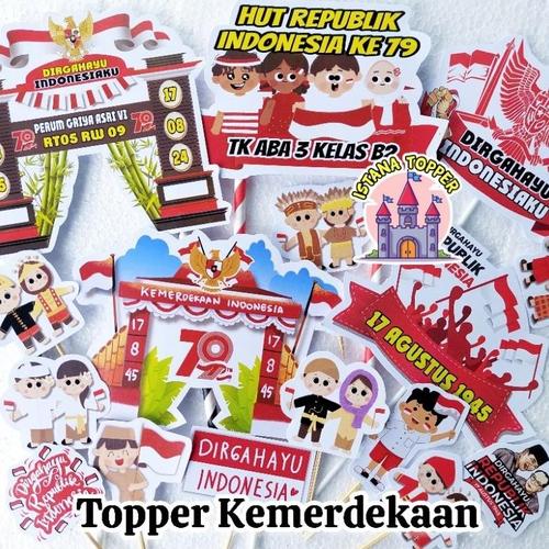 Jual Topper TUMPENG Tema KEMERDEKAAN / Topper HUT RI / Gapura/ Bisa ...