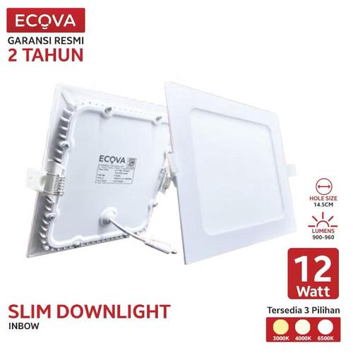 Jual ECOVA - Lampu Downlight LED Panel Kotak Persegi 6W / 9W / 12W ...