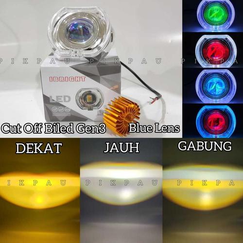 Jual IBRIGHT Lampu Utama Projie Biled Cut Off Ala ala Biled 4,5inc Blue ...