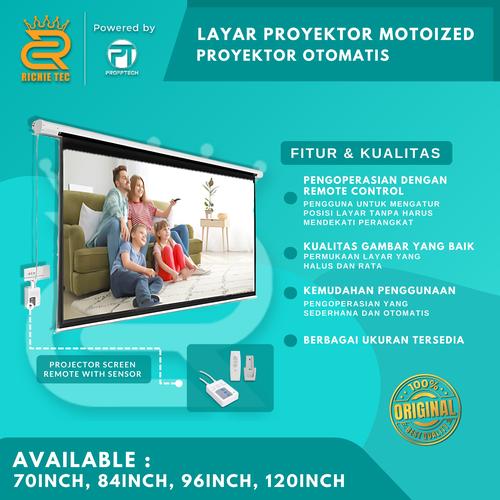 Promo Layar Proyektor Motoric Otomatis 84 INCH - Wall Screen Projector ...
