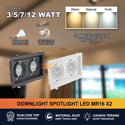 Jual Rumah Lampu Downlight Halogen Double Fitting MR16 - Hitam, 5W Warm ...