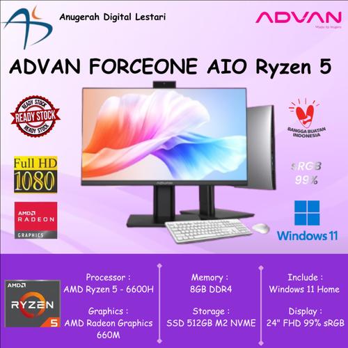 Promo Advan Force One PC - Ryzen 5 6600H 8GB SSD 512GB 24"FHD 99%sRGB ...