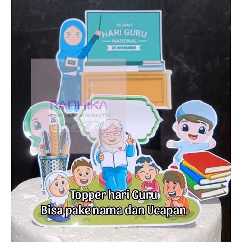 Jual Topper Selamat Hari Guru Toper Guru Muslim Berhijab Sekolah Islam ...
