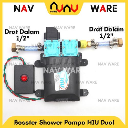Jual Paket Booster Penguat Air Shower Kamar Mandi Pompa Air HIU Dual ...