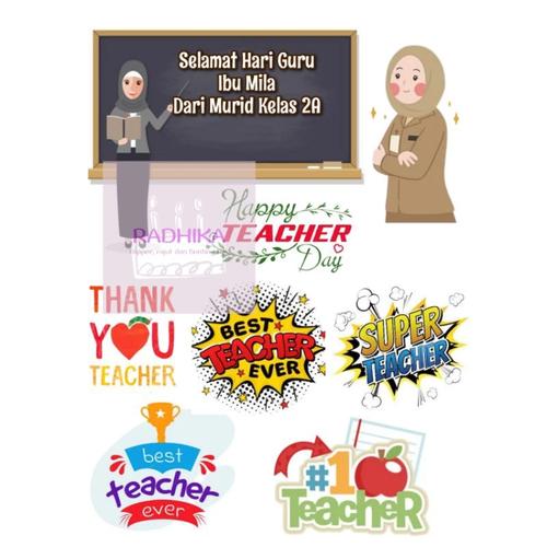 Jual Topper Selamat Hari Guru Custom Nama Topper Cake Tebal Hiasan Kue ...