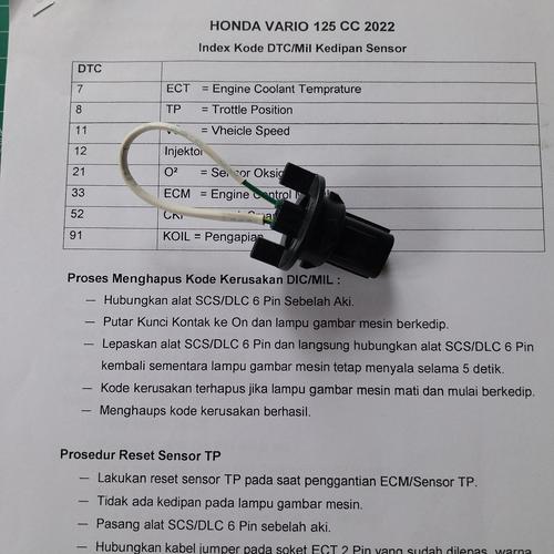 Jual SOKET RESET ECM DLC/SCS HONDA NEW VARIO 125CC TAHUN 2022 - Kab ...