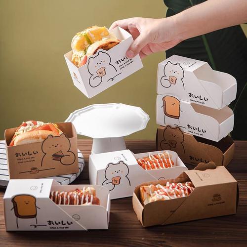 Jual [10 PCS] Kardus Sandwich Box / Kemasan Roti Hotdog Box Gambar ...