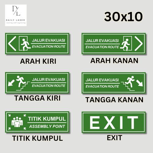 Jual SIGN AKRILIK K3 RAMBU JALUR EVAKUASI 30X10 CM - ARAH KIRI - Kota ...