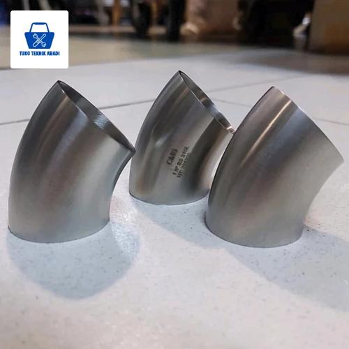 Jual Elbow 45 derajat Sanitary Stainless SS316L 1/2" , 3/4" , 1" , 1-1/4" , 1-1/2" , 2" , 2-1/2 ...