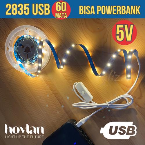 Jual Paket Led Strip 5V USB 2835 60 Mata Portable Powerbank Tv Laptop ...