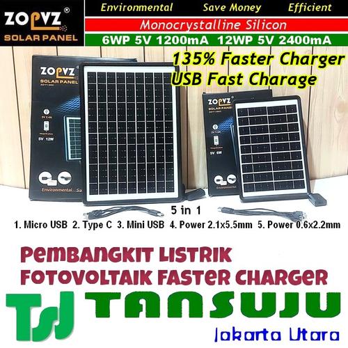 Jual Portabel Panel Surya 6WP 5V 1200mA Panel Pembangkit Listrik ...