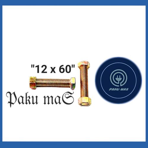 Jual Baut mur ukuran 12 x 60 baut ukuran 12 panjang 6 cm - Kab ...